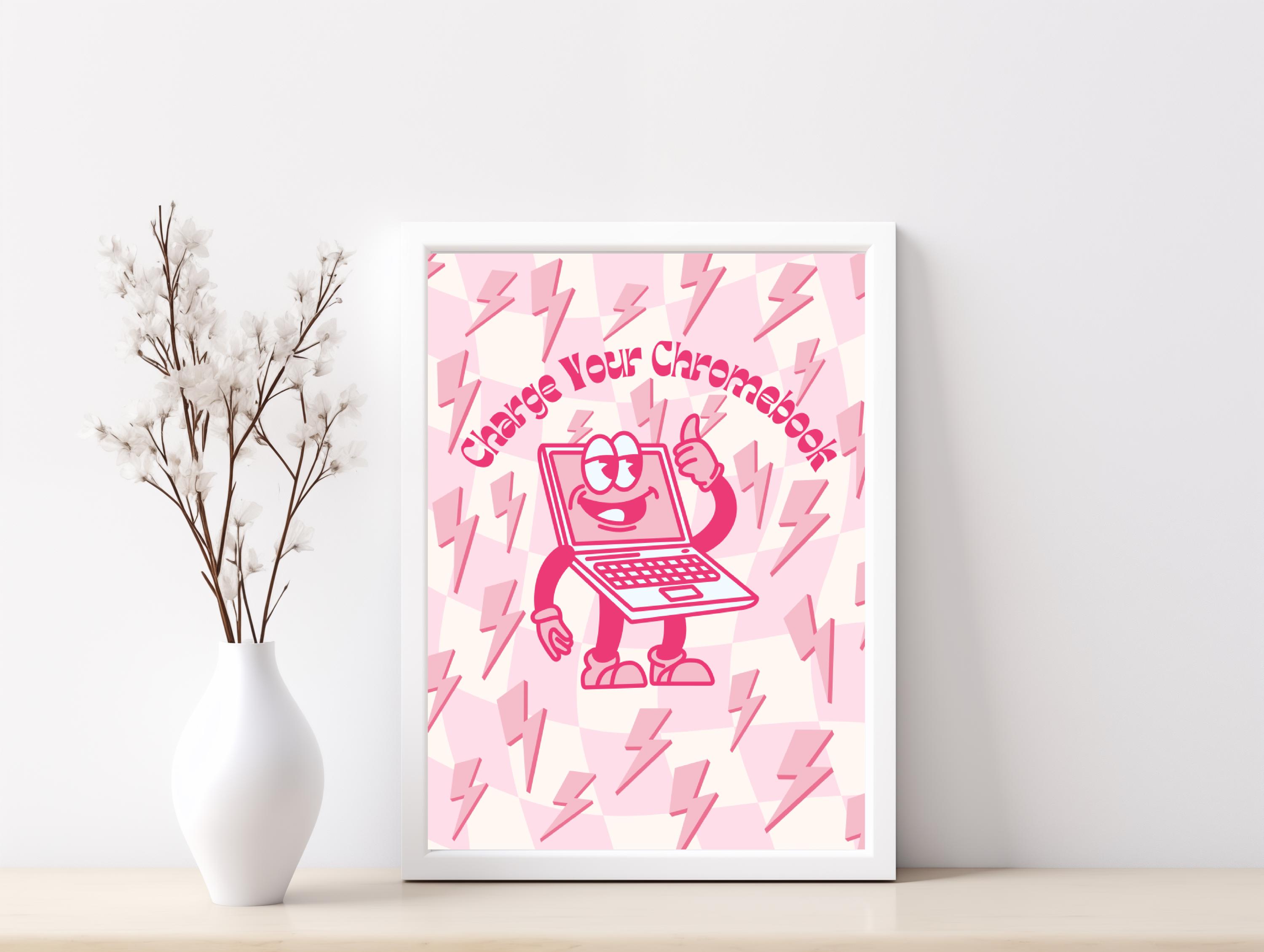 Charge Your Chromebook Retro Classroom Poster, Bulletin Board Kit ...