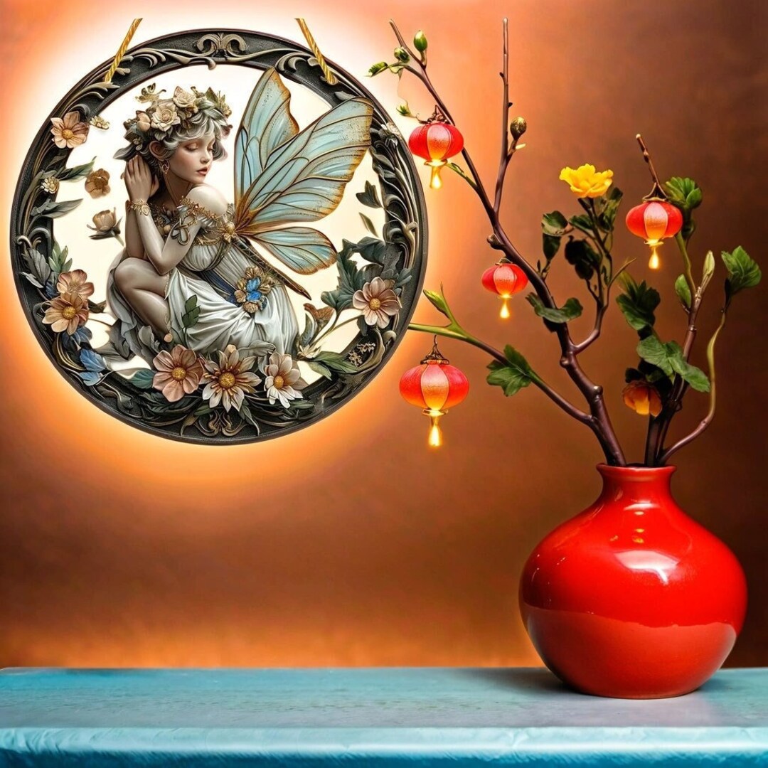 One Charming Elf Fairy Acrylic Window Art Measuring 8 by 8 Inches ...