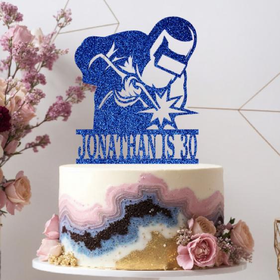 Custom Welder Glitter Cake Topper, Metalworker, Forger, Welding ...