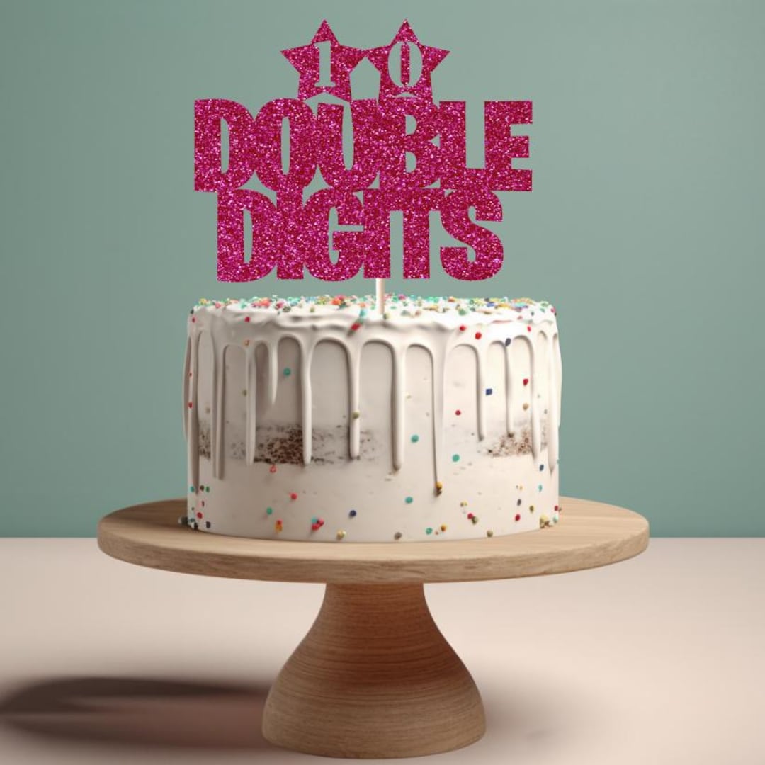 Double Digits Cake Topper, Glitter 10th Birthday Decoration - Etsy