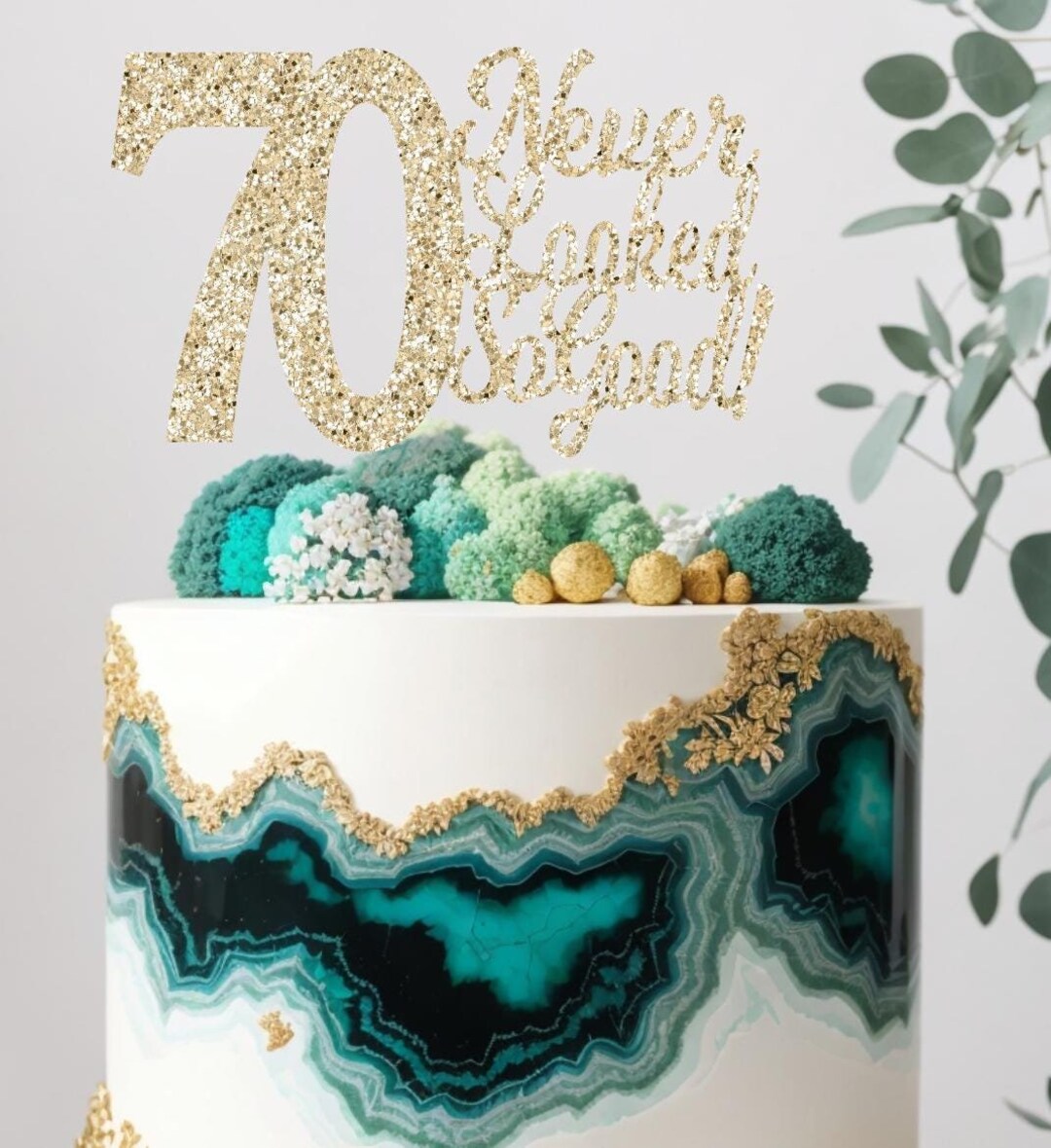 70 Never Looked so Good Glitter Birthday Cake Topper. Seventy Years Old ...