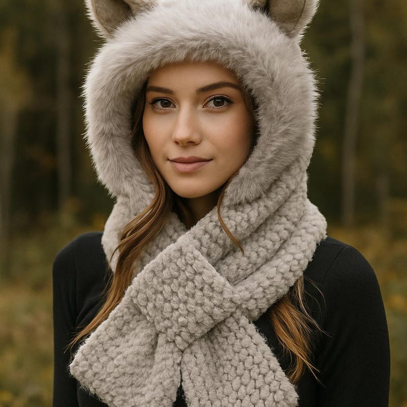 Fuzzy Hooded Scarves - Etsy
