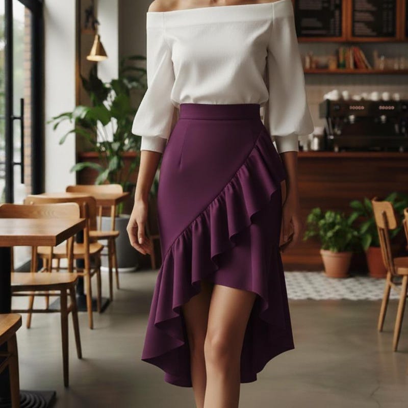 Midi Ruffle Dress Pattern - Etsy