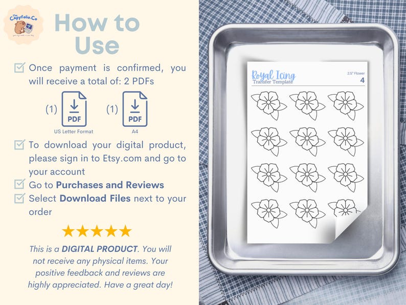 Flower Royal Icing Transfer Sheet Bundle Flower Cookies Royal Icing ...