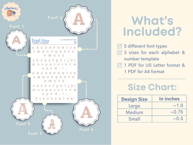 Alphabet Royal Icing Transfer Sheet, Royal Icing Template Royal Icing ...