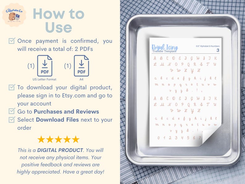 Alphabet Royal Icing Transfer Sheet, Royal Icing Template Royal Icing ...