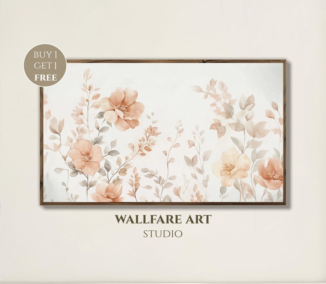 Samsung Frame Tv, Digital Download, Floral TV, Blush Pink, TV Picture ...