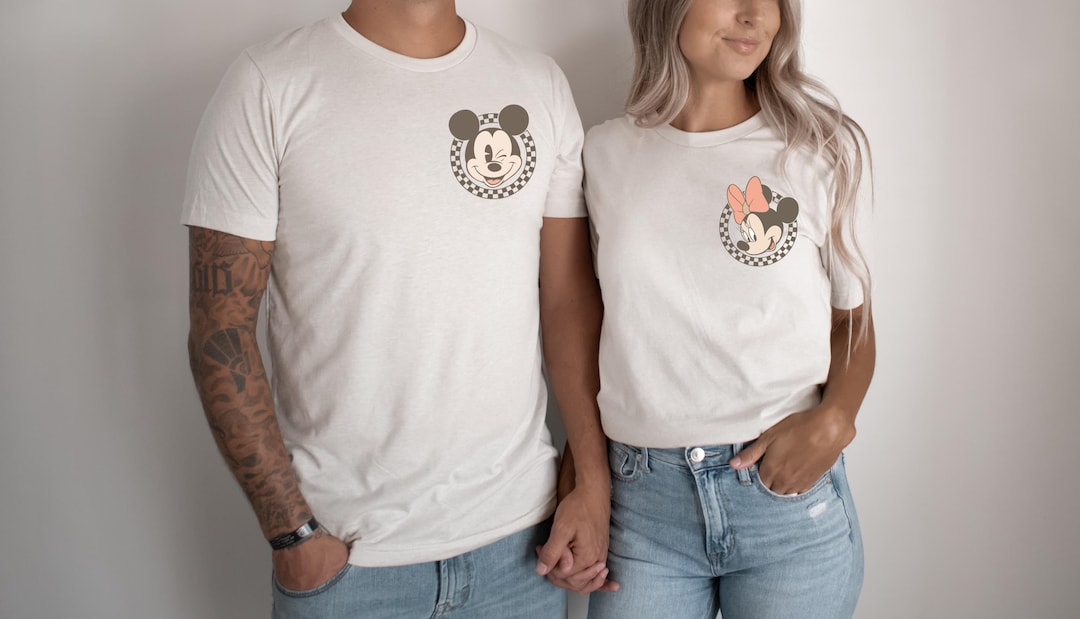 Retro Disney Checkered Pocket Size Shirt, Disney Family Matching Shirt ...