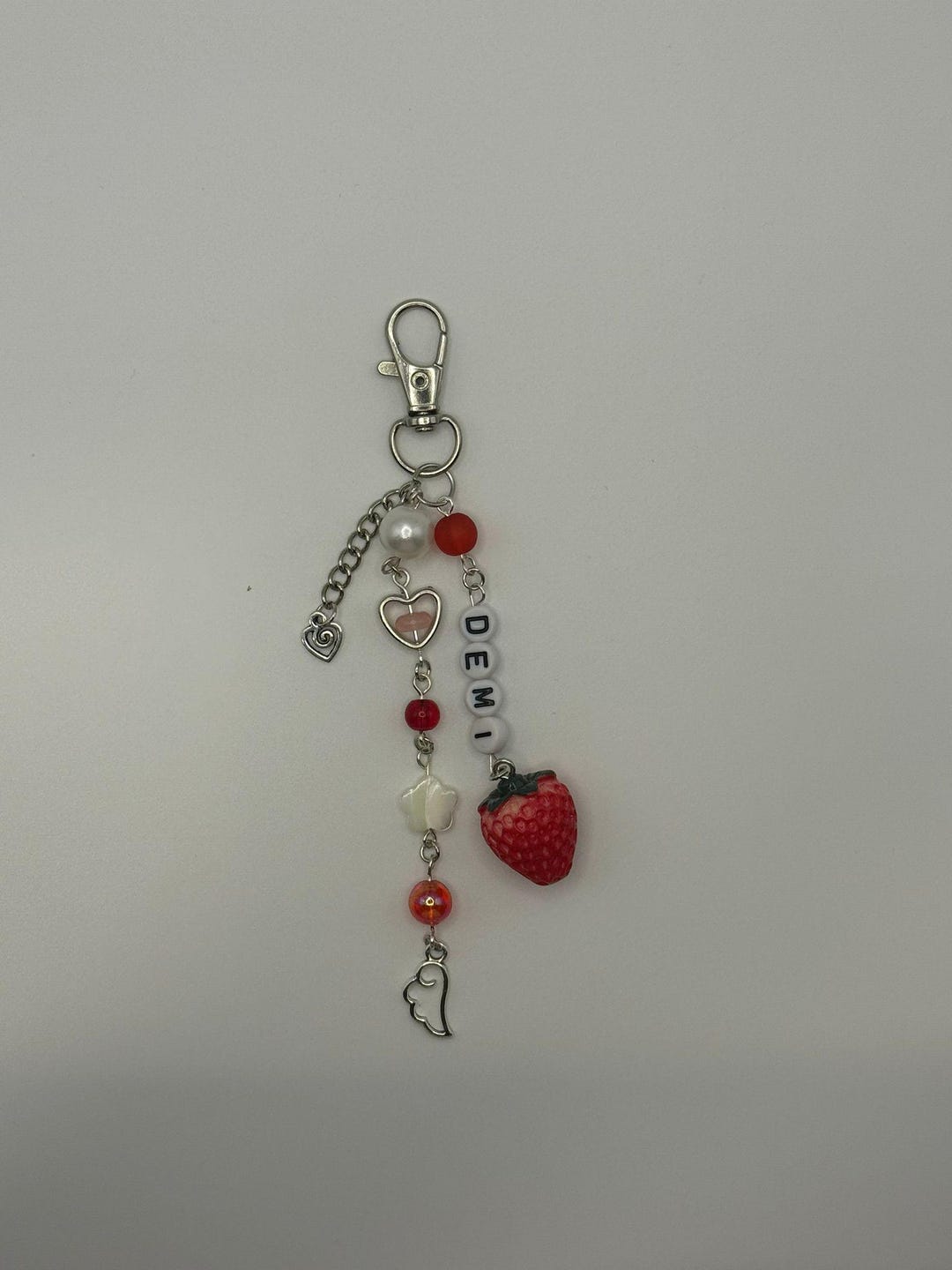 Handmade Beaded Keychain With Charms– Eight Different Colors Available ...