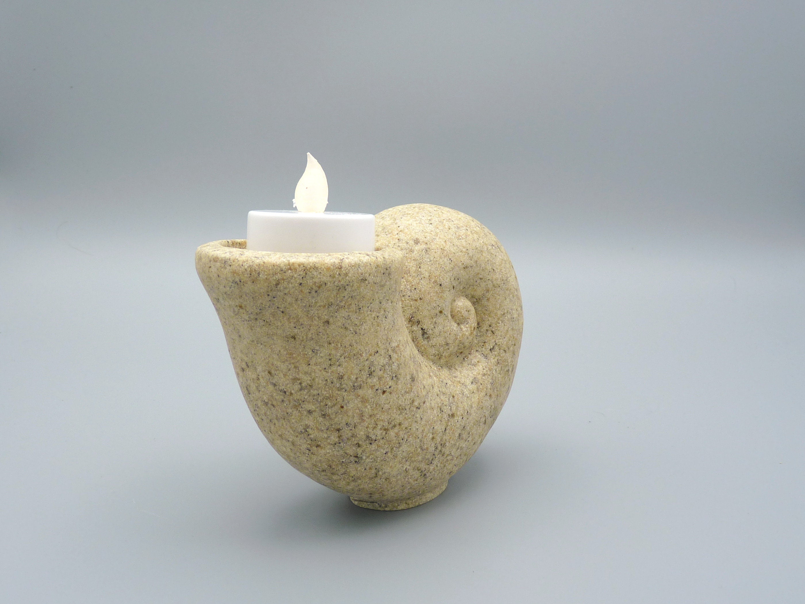 Nautilus Shell Candle Holder - Resin in Sandy Granite Color - Etsy