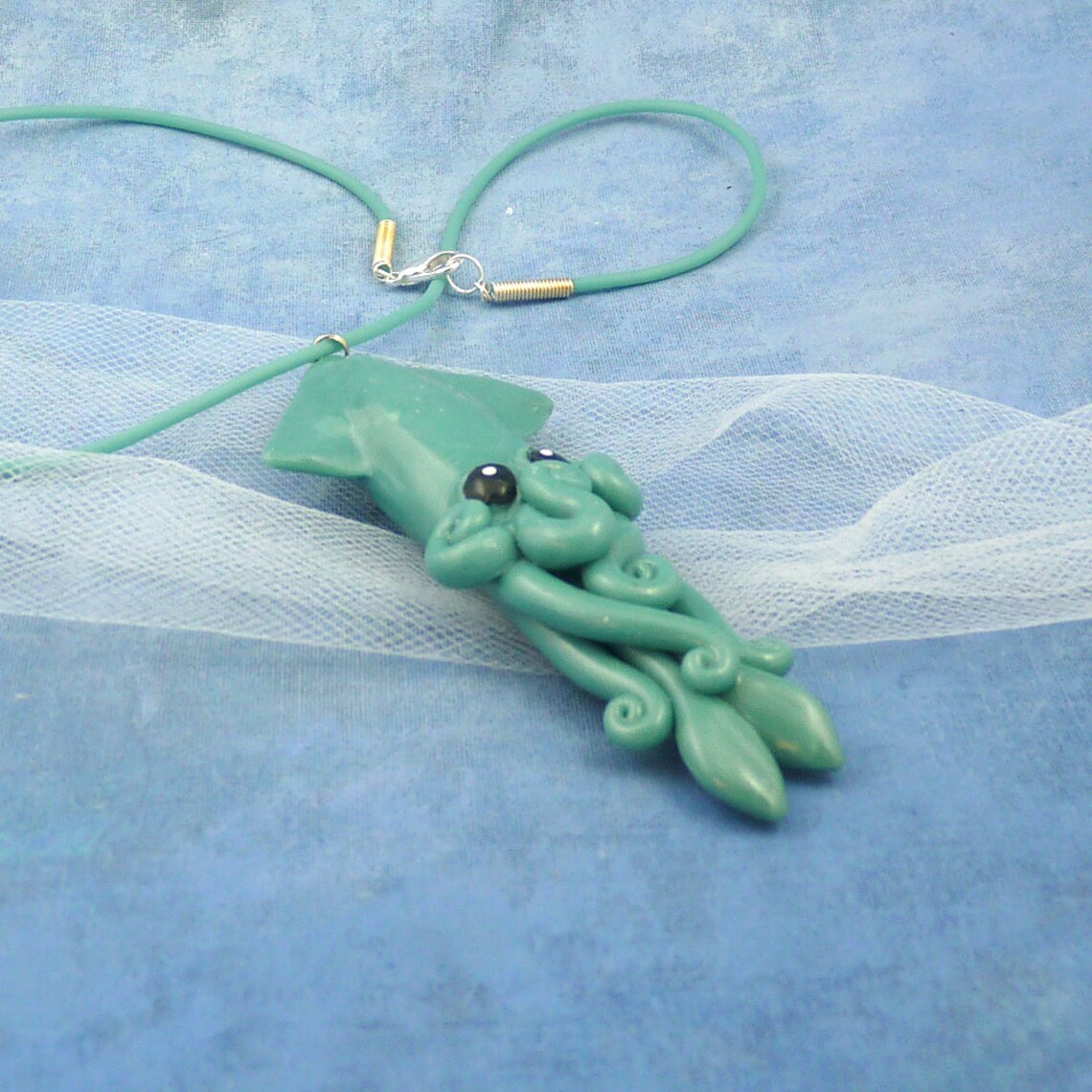 Tropical Sea Squid Necklace Polymer Clay Cephalopod Jewelry - Etsy