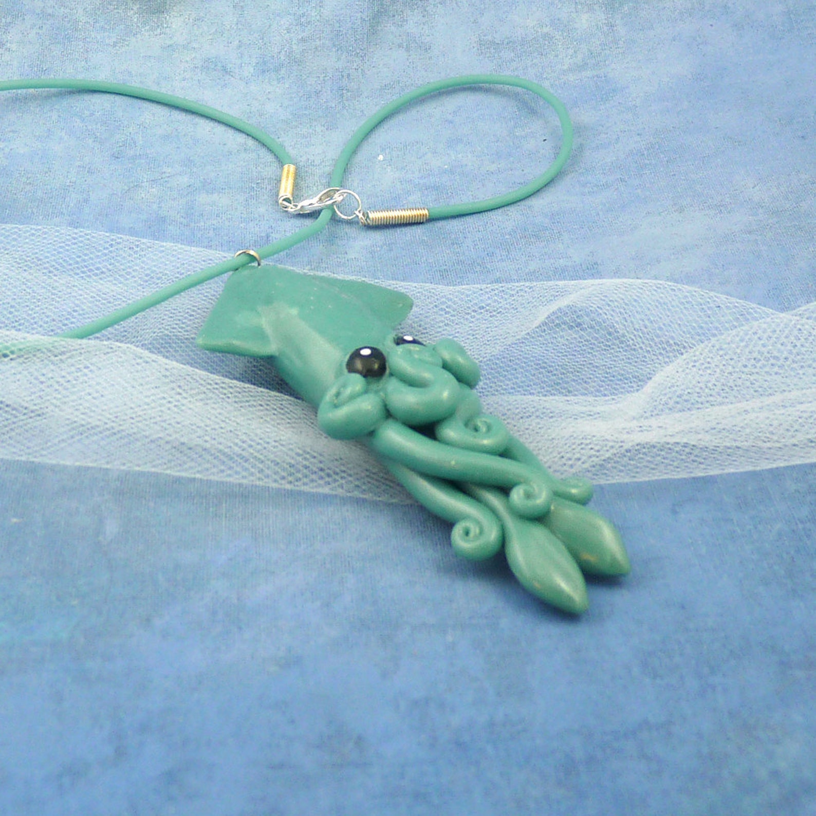 Tropical Sea Squid Necklace Polymer Clay Cephalopod Jewelry - Etsy