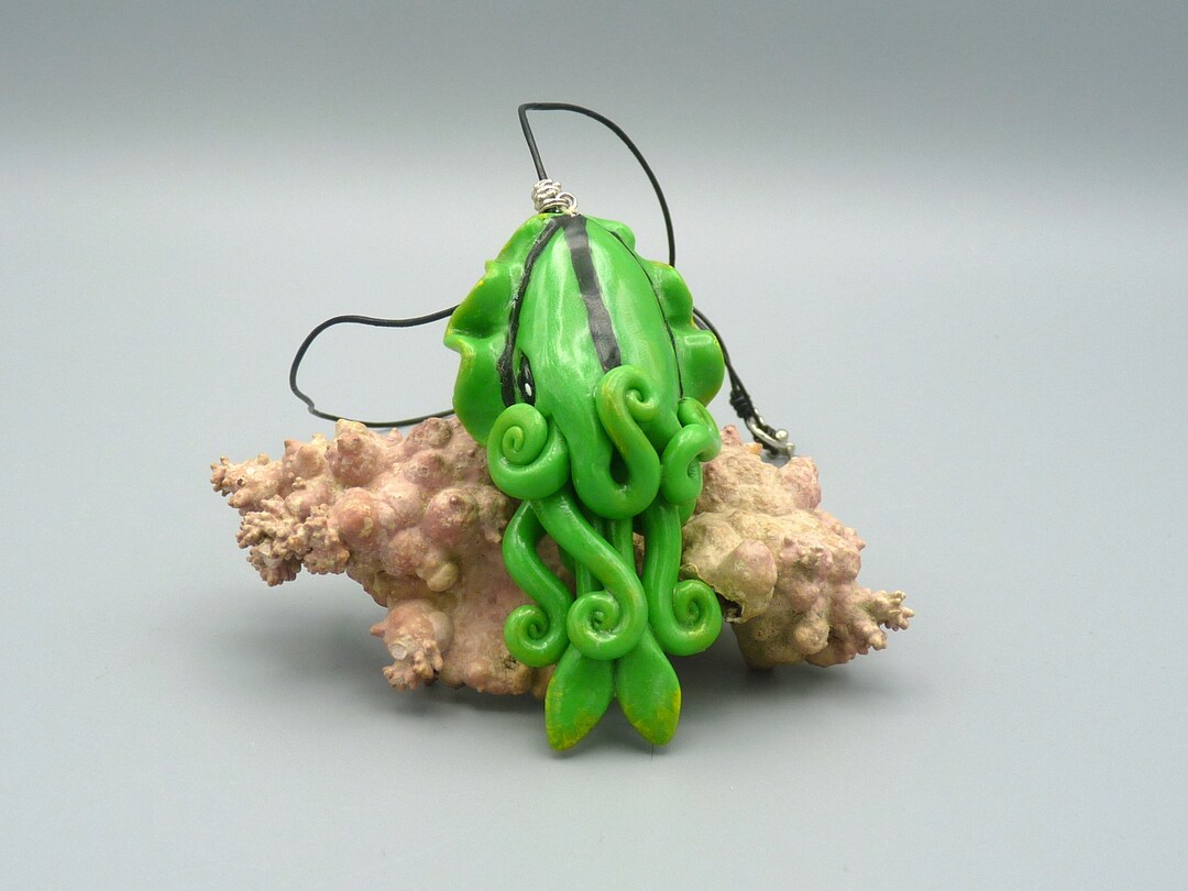 Green Cuttlefish Necklace, Handmade Sea Life Jewelry - Etsy