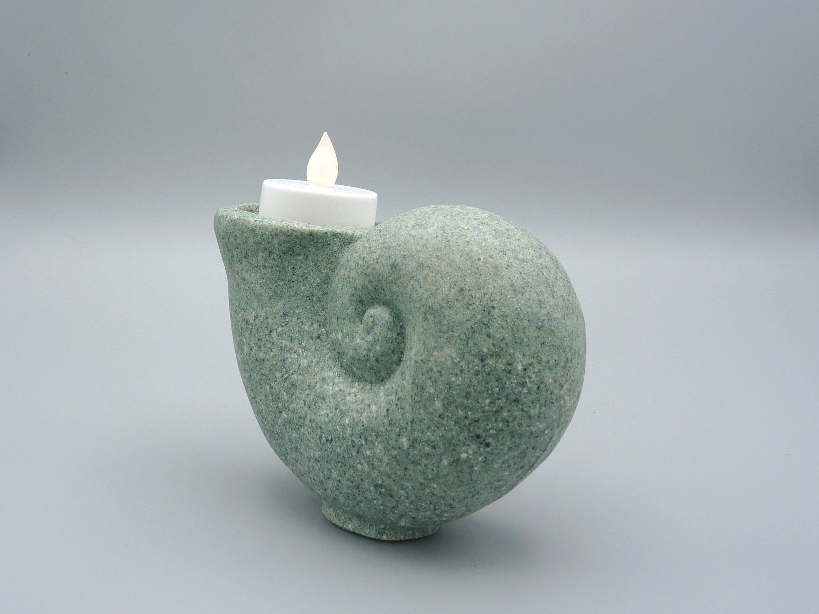 Nautilus Shell Candle Holder - Resin in Mossy Granite Color - Etsy