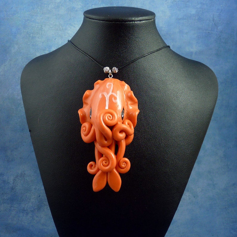 Coral Cuttlefish Necklace Kawaii Handmade Polymer Clay | Etsy