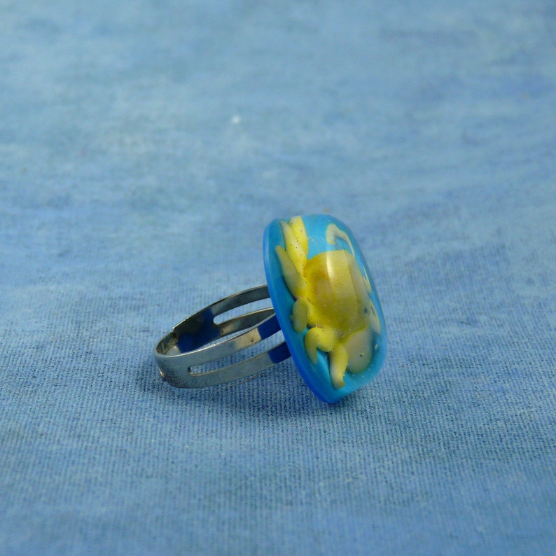 Encapsulated Octopus Specimen Ring Handmade Biology Jewelry - Etsy