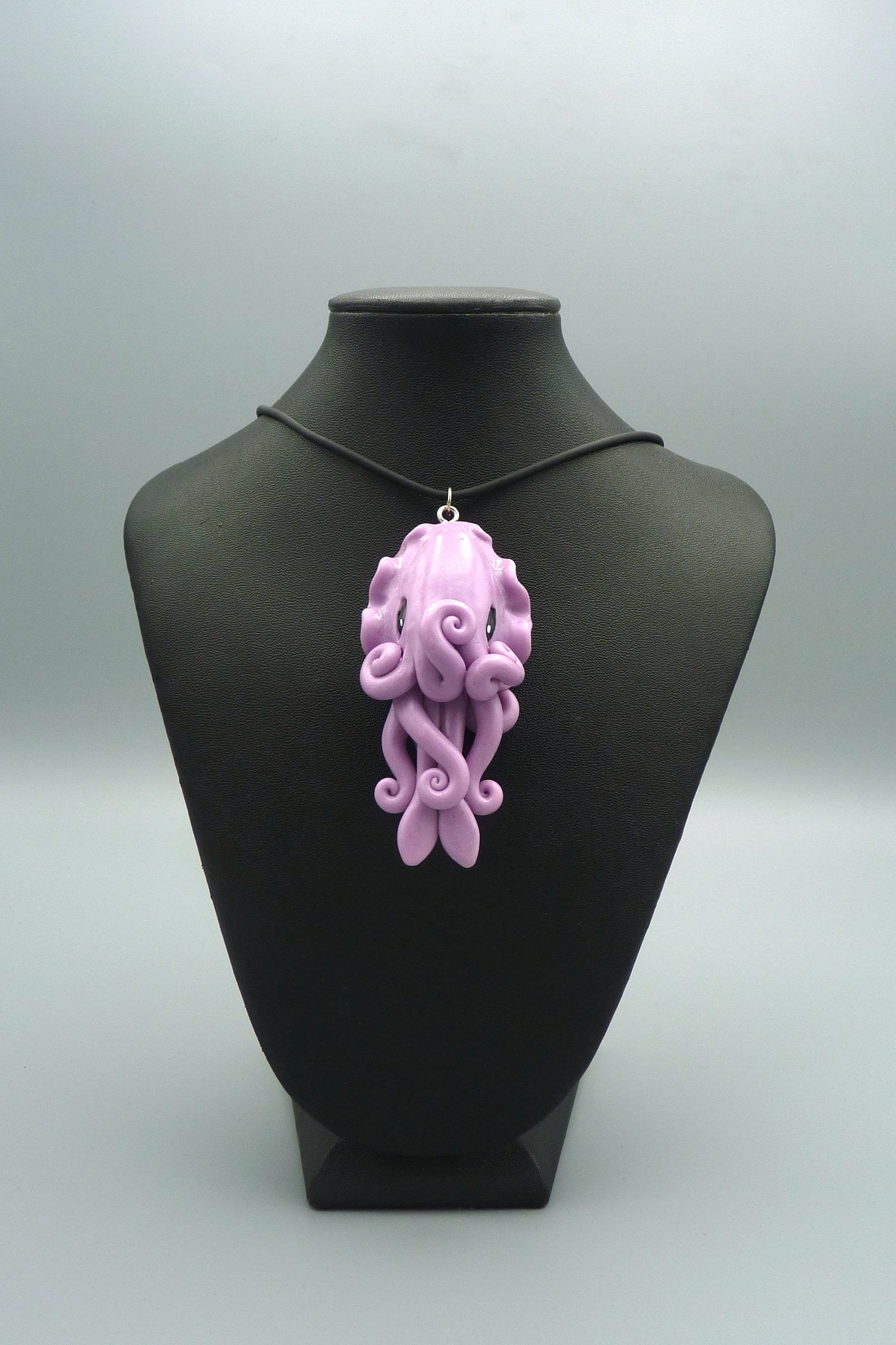 Lavender Cuttlefish Necklace, Kawaii Polymer Clay Jewelry Pendant - Etsy