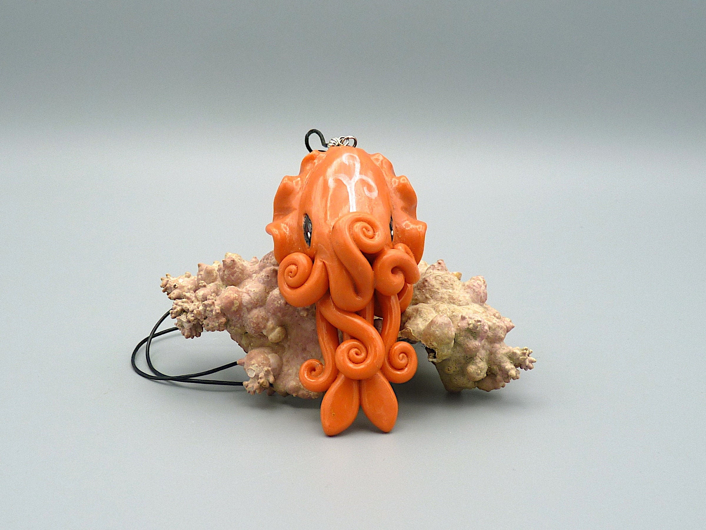 Coral Cuttlefish Necklace Kawaii Handmade Polymer Clay - Etsy