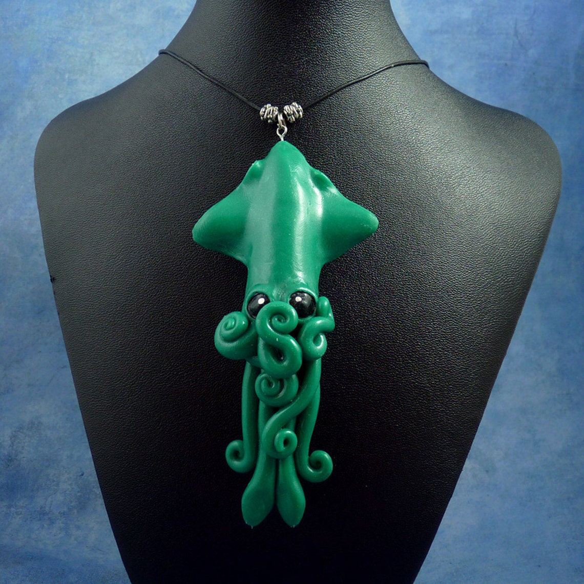 Jade Squid Necklace Polymer Clay Squid Jewelry - Etsy