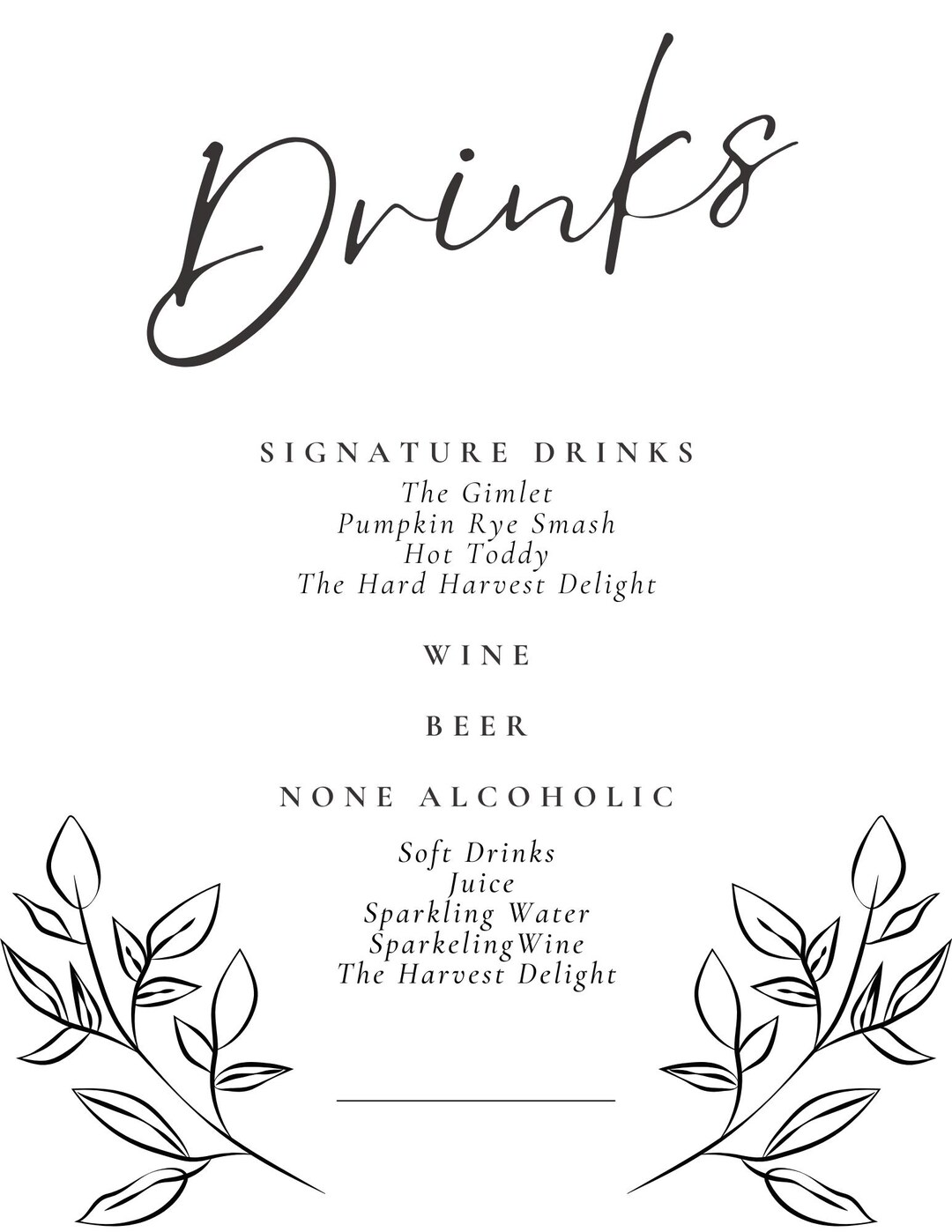 Festive Holiday Cocktail & Mocktail Recipe Menu - Printable Winter ...