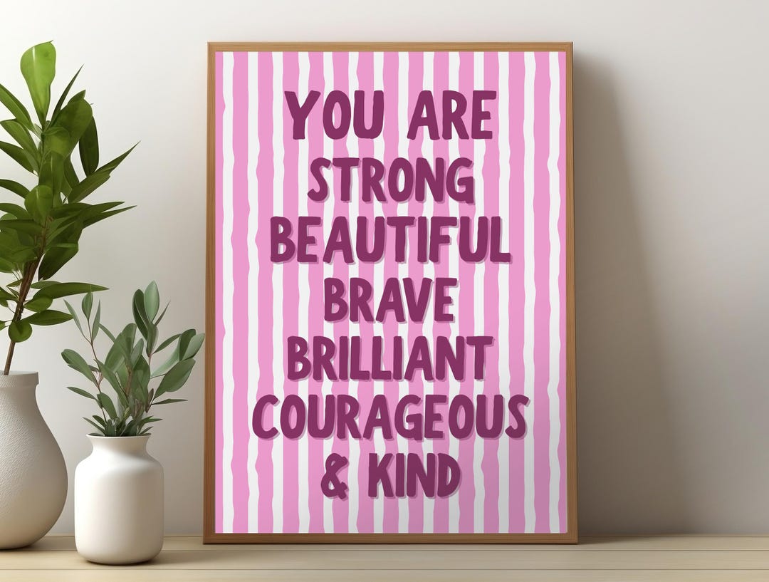Pink Positive Affirmation Poster: Inspirational Wall Art (digital ...