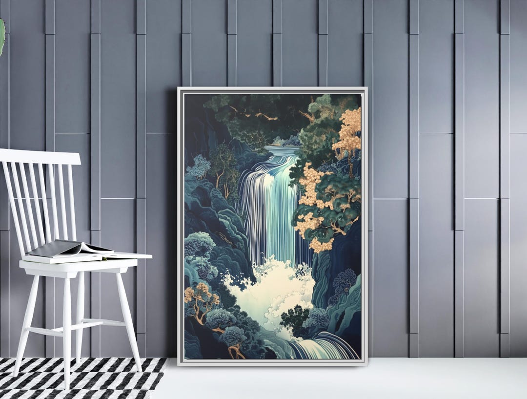 Hokusai Ukiyo-e Japanese Wall Art Print, Asian Waterfall Poster, Dorm ...