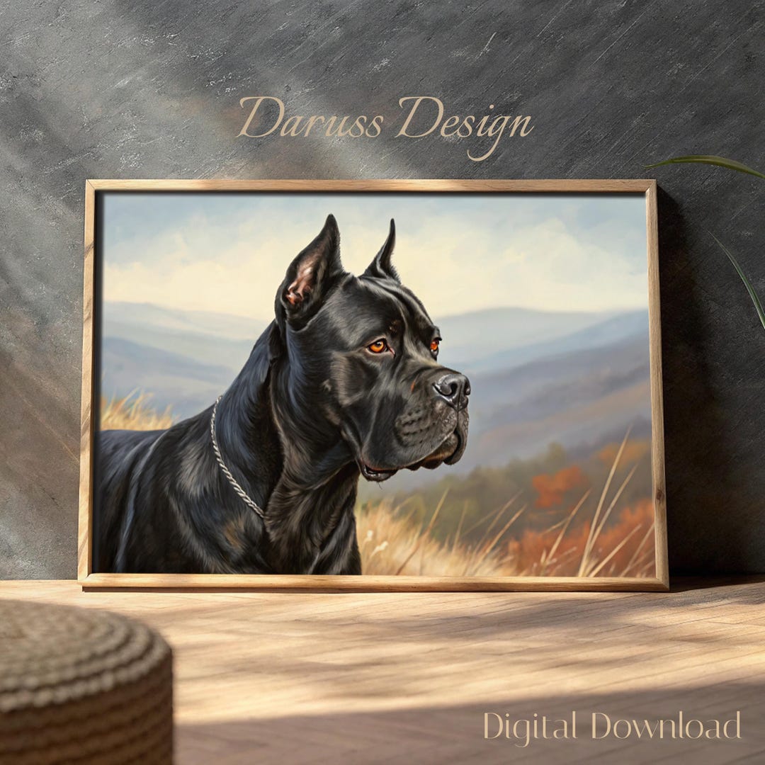 Cane Corso Guard Dog Portrait - Elegant and Powerful Dog Art ...