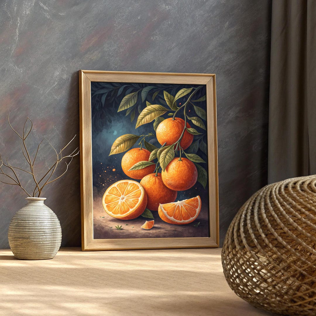 Orange Tree Wall Art - Citrus Fruit Printable - Botanical Illustration ...