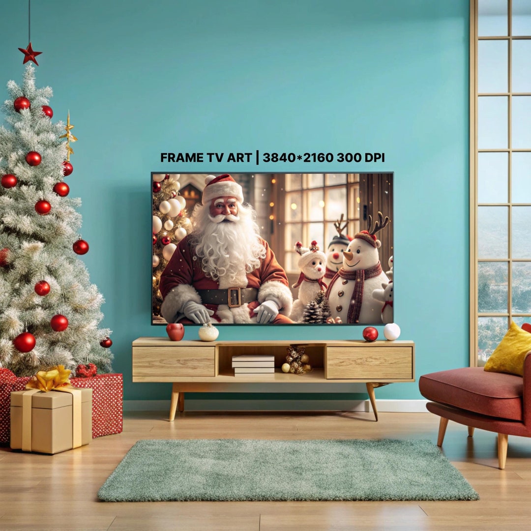 Festive Wallpaper for Frame TV Featuring Santa - New Year’s Background ...