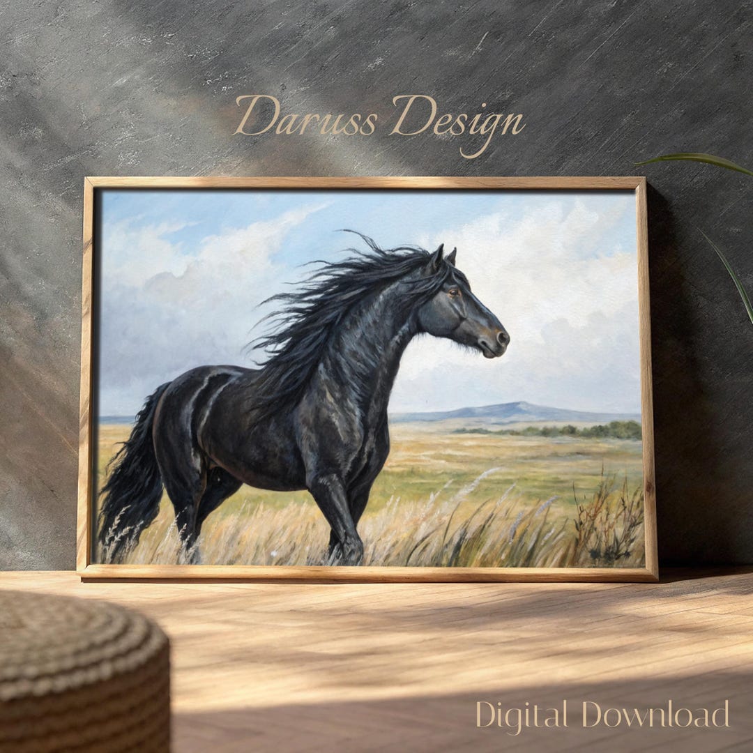 Majestic Black Stallion Art | Wild Horse Home Decor | Equestrian Lover ...