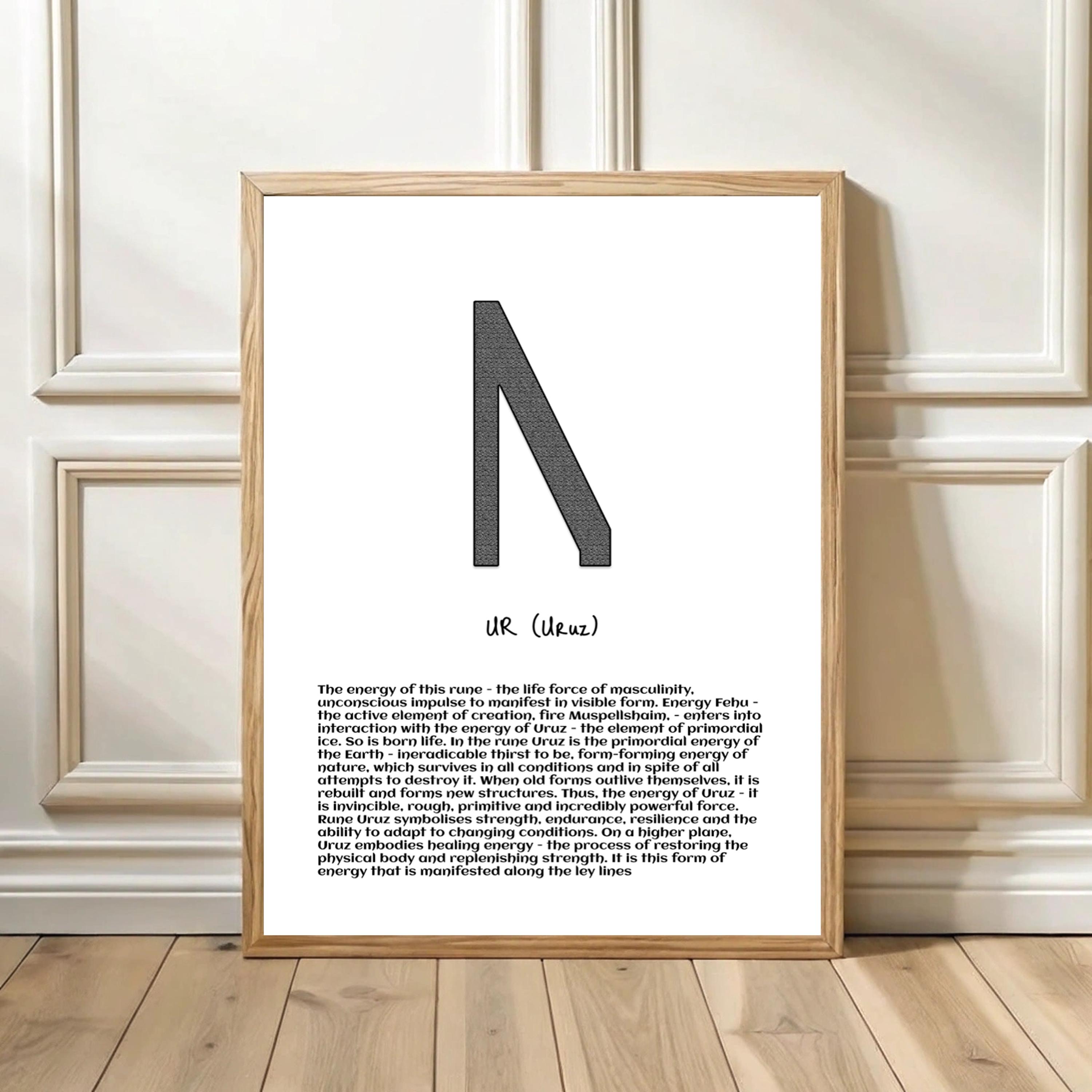 Uruz Rune Viking Strength Symbol, Norse Mythology Print for Spiritual ...