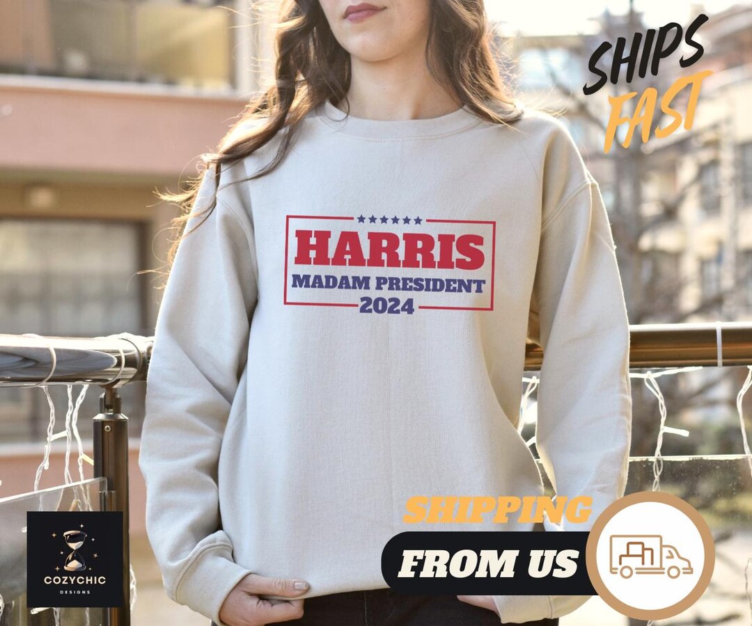 Madam President Kamala Harris 2024 Sweatshirt, Kamala Harris Sweatshirt ...