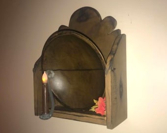 Colonial Primitive Bowl Rack With Wood Pegs - 10" T X 20" W X 5 1/2" D ...