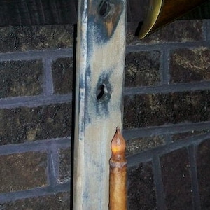 Primitive Wood Shaker Hanging Peg Rack Candle Holder Shelf Wax Finish ...