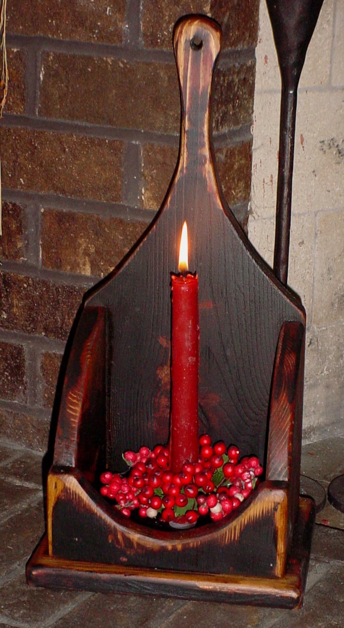 Primitive Wood Candle Box Sconce Flower Box blk/red Shown in - Etsy