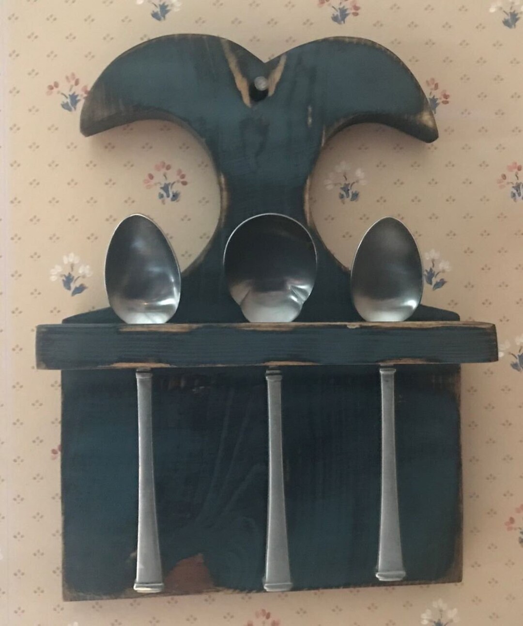 Wale Tail Spoon Rack Colonial Farmhouse Primitive Blue Over - Etsy