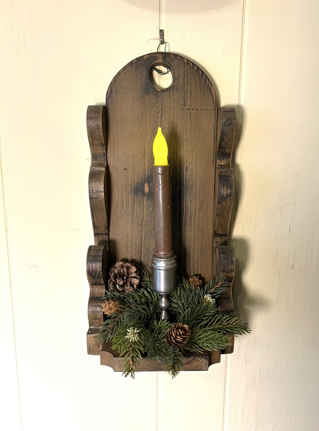 Candle Shelf Primitive Colonial 7" W X 4 3/4" D X 14 T" - Etsy