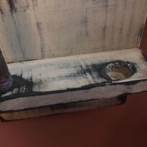 Early Colonial Wood Early Lighting Candle Holder With Peg Hole Wax ...