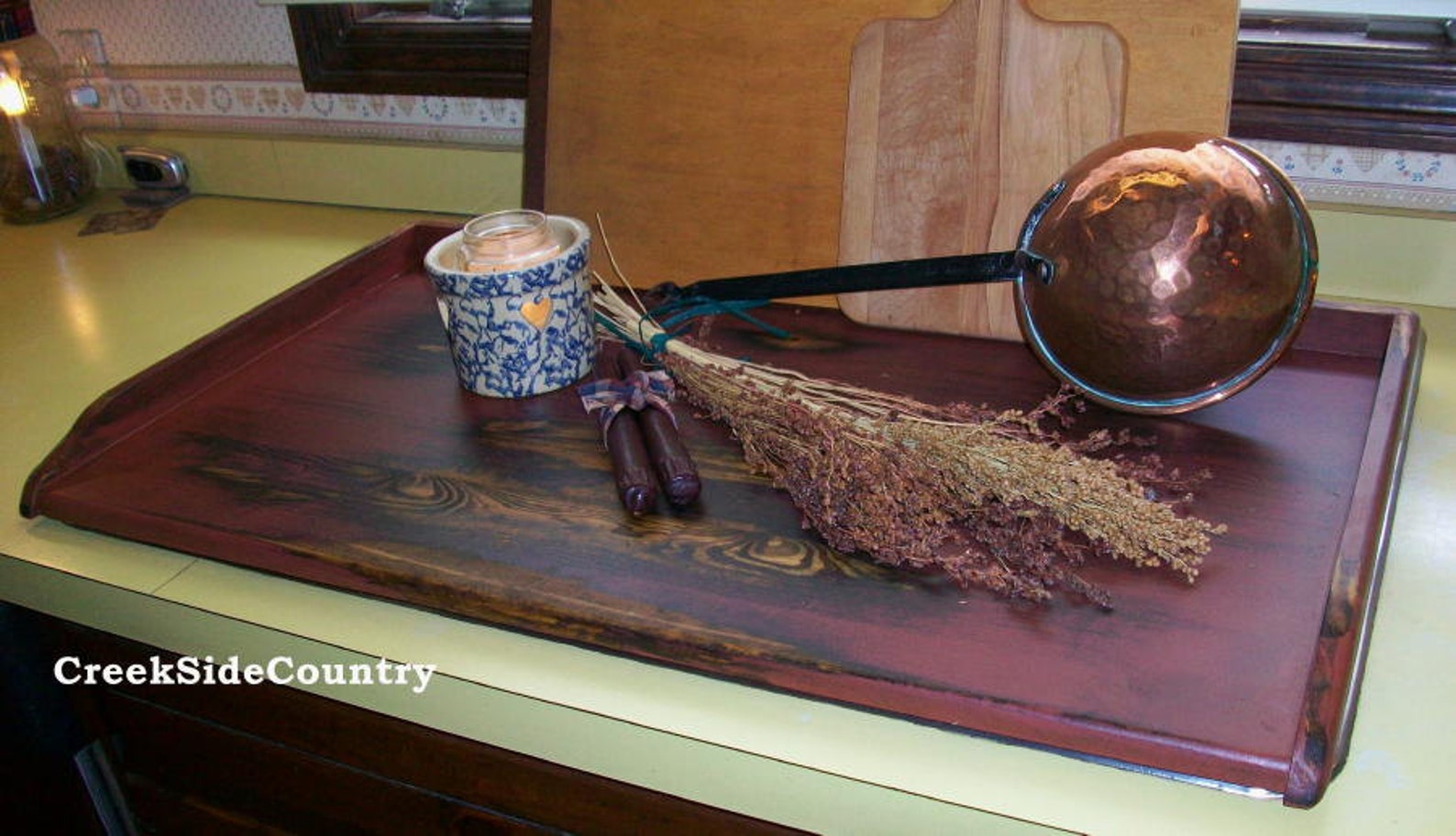Primitive Breadboard Lg Kitchen SINK COVER or Stove Top Cover Board ...