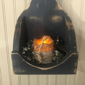 Early Colonial Primitive Candle Box Sconce W/one Peg Rack - 2 Piece Set ...