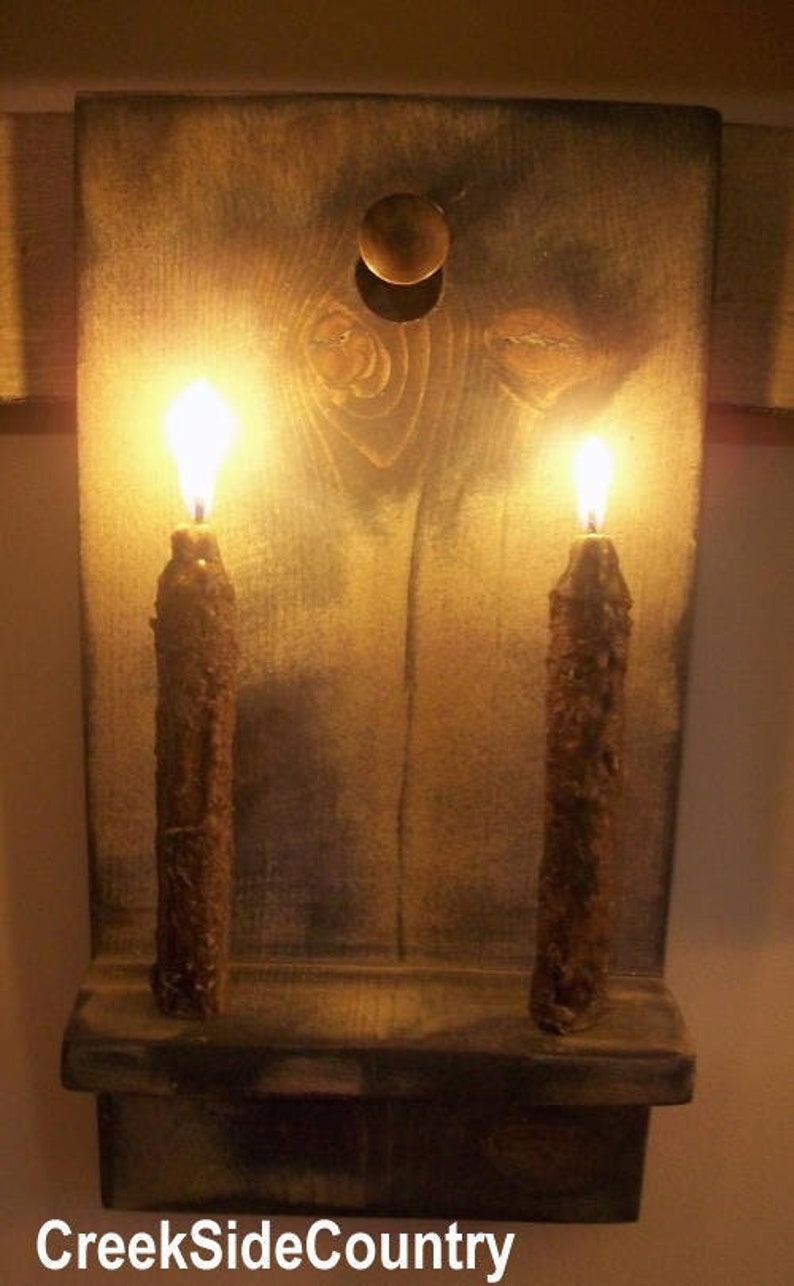 Early Colonial Wood Early Lighting Candle Holder With Peg Hole - Etsy