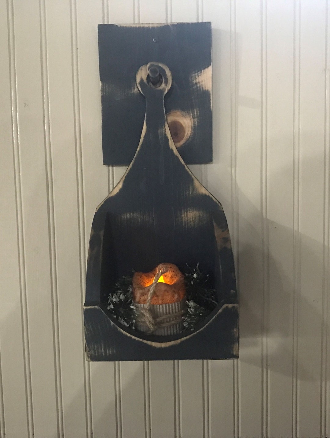 Early Colonial Primitive Candle Box Sconce W/one Peg Rack - 2 Piece Set ...