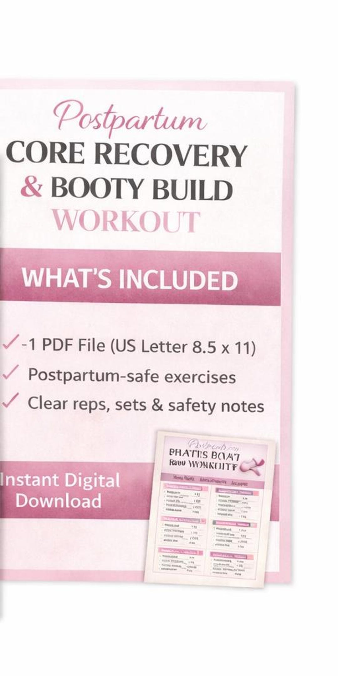Postpartum Core Recovery & Booty Build Workout | Pilates-based Low ...