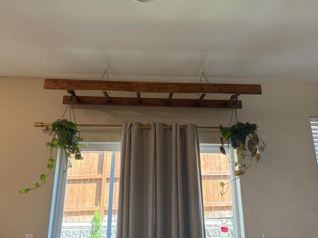 Wooden Ladder Ceiling Plant Hanger - Etsy