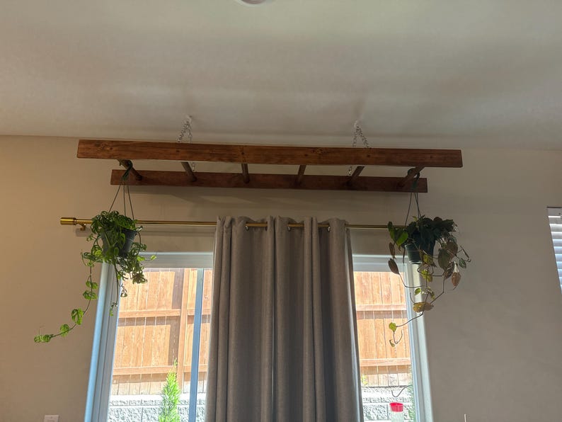 Wooden Ladder Ceiling Plant Hanger - Etsy