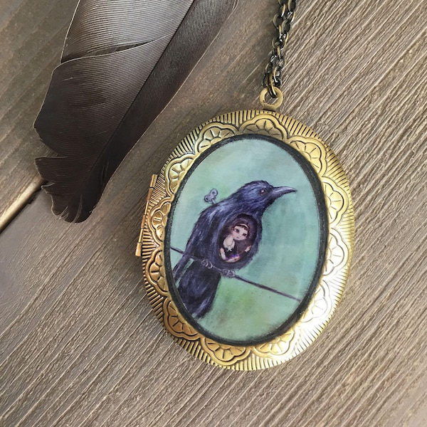 Bird Locket Necklace - Etsy