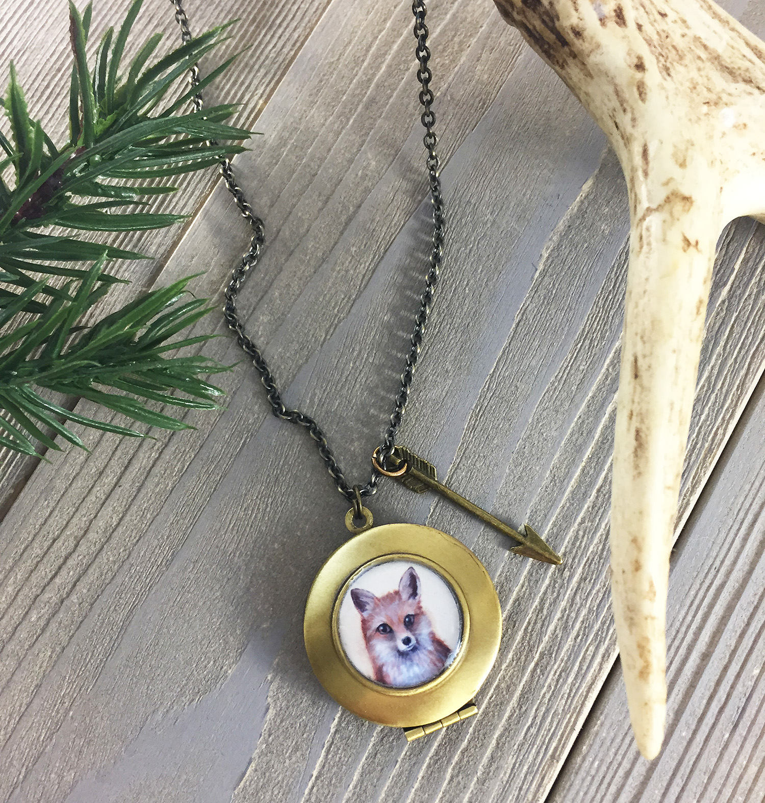 Fox Necklace Locket - Cute Fox Pendant Gift for Her - Fox Jewelry - Fox ...