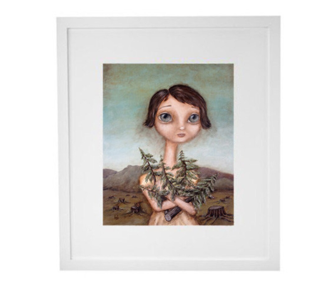 The Tree Hugger - Art Print, Painting, Giclee, Portrait - Etsy
