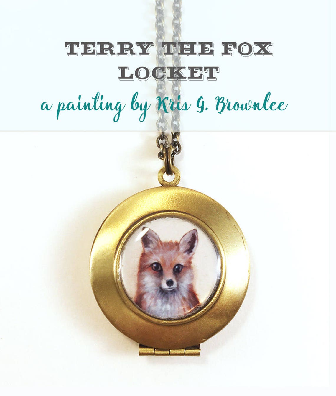Fox Necklace Locket - Cute Fox Pendant Gift for Her - Fox Jewelry - Fox ...