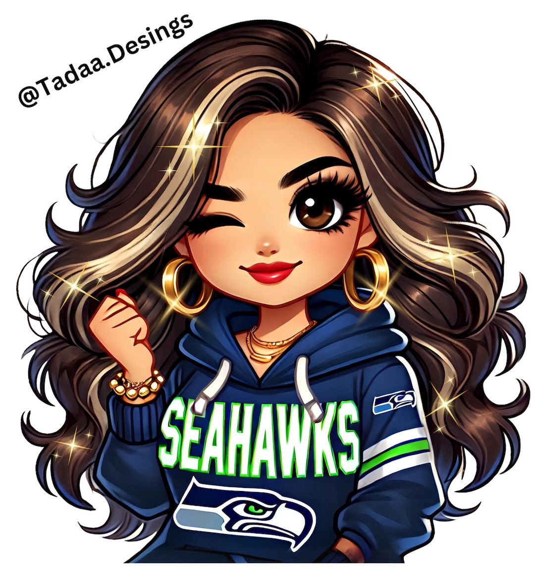 PNG Chibi Seahawk Fan - Etsy